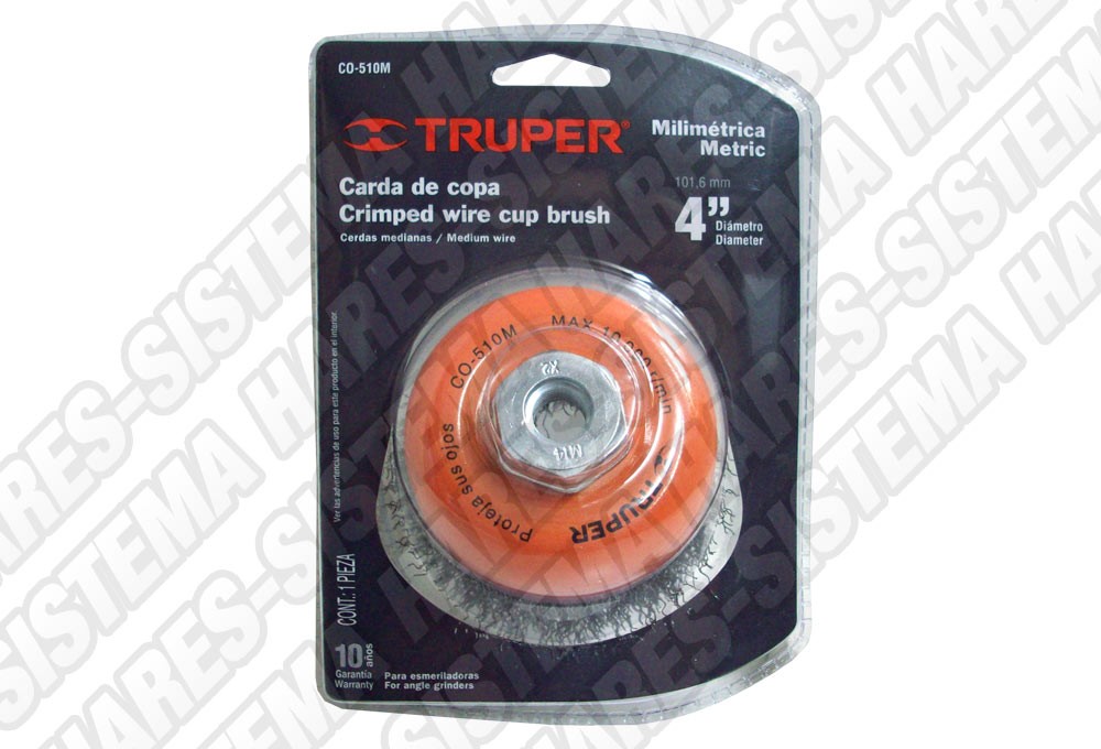 Cepillo Copa Rizado 4" Truper - Hares-Sistema
