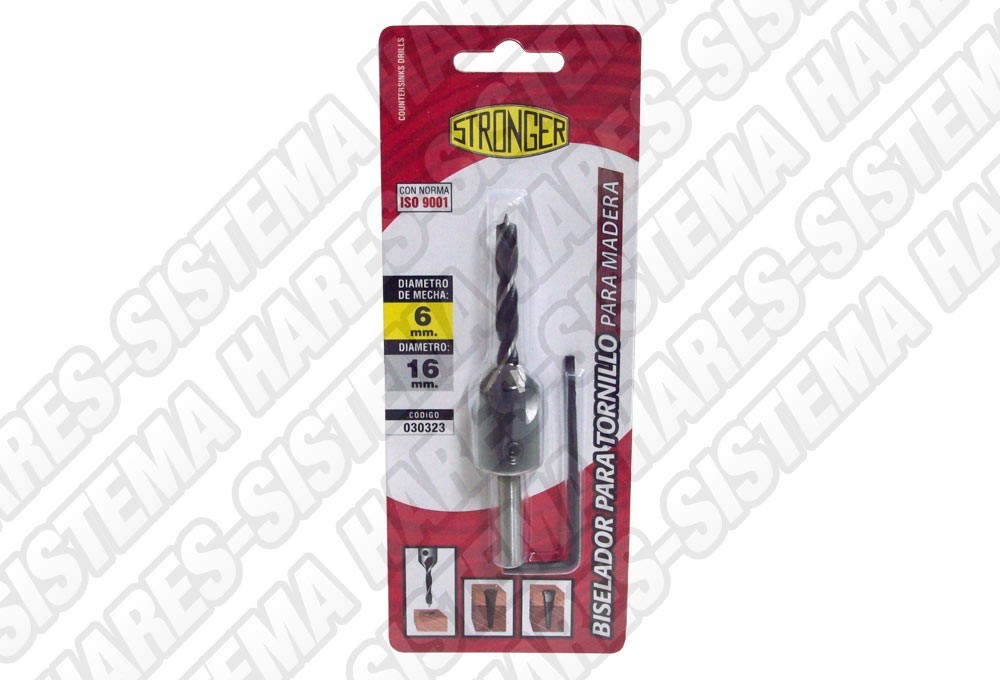 Mecha Biselador para Tornillo Madera 6 mm Stronger - Hares-Sistema